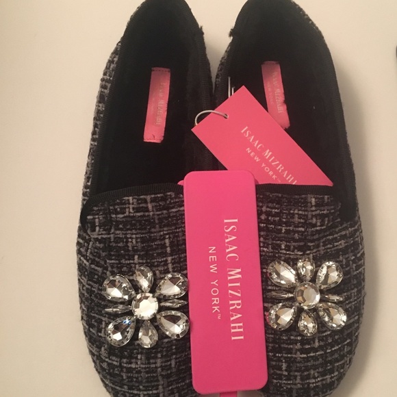 Isaac Mizrahi | Shoes | Isaac Mizrahi Grey Tweed Rhinestone Slippers ...